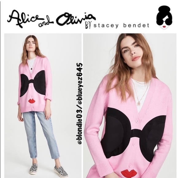 Alice + Olivia | Sweaters | Alice Olivia Bradford Stace Face Cardigan ...